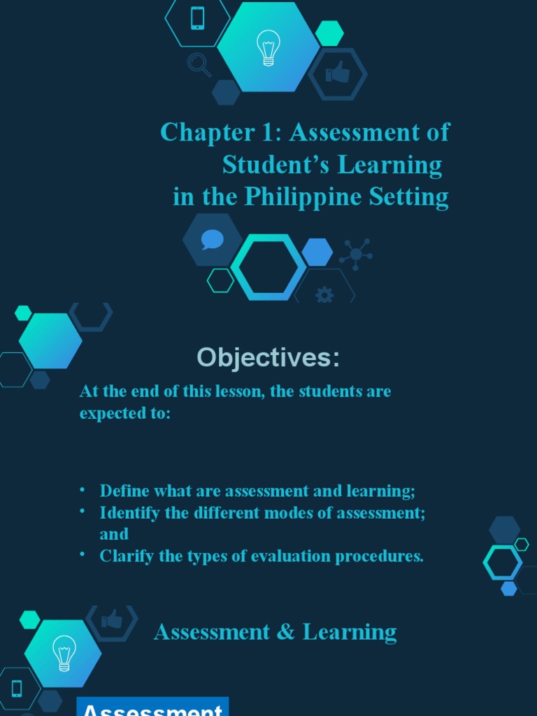 Chapter 1: Assessment of Student's Learning in The Philippine Setting ...