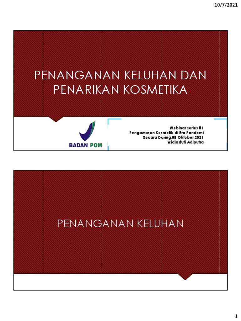Penanganan Keluhan Dan Penarikan Kosmetika | PDF