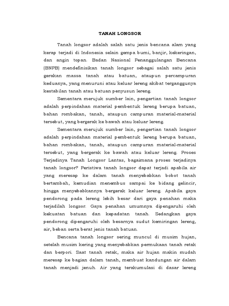 Tanah Longsor | PDF | Sains & Matematika