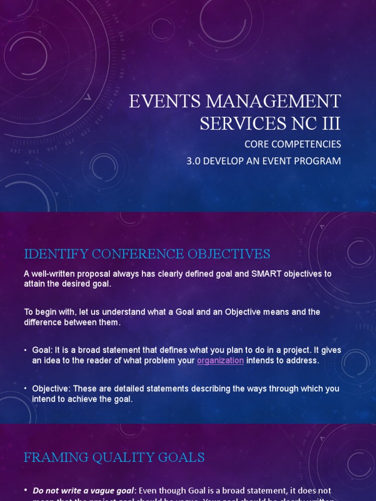 Develop An Event Programs | PDF | Goal | Page Layout