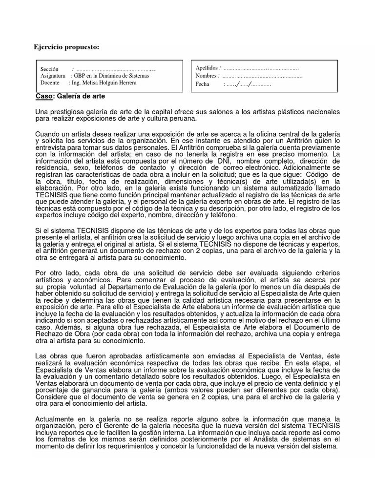 Proceso de Exposición en Galería de Arte | PDF | Evaluación | Información