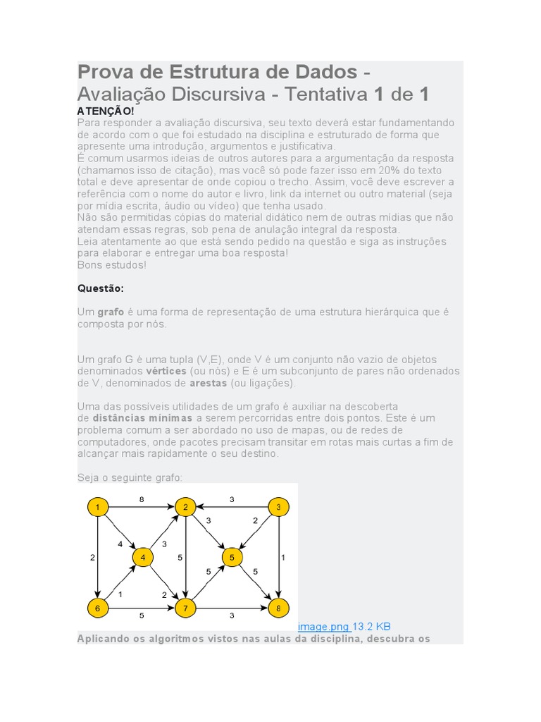 Prova de Estrutura de Dados | PDF