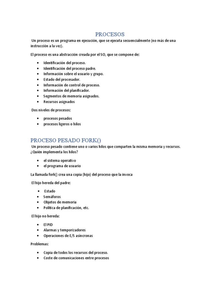 PROCESOS | PDF | Hilo (Computación) | Proceso (Computación)