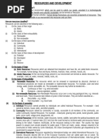 Resources and Development Class 10 | PDF