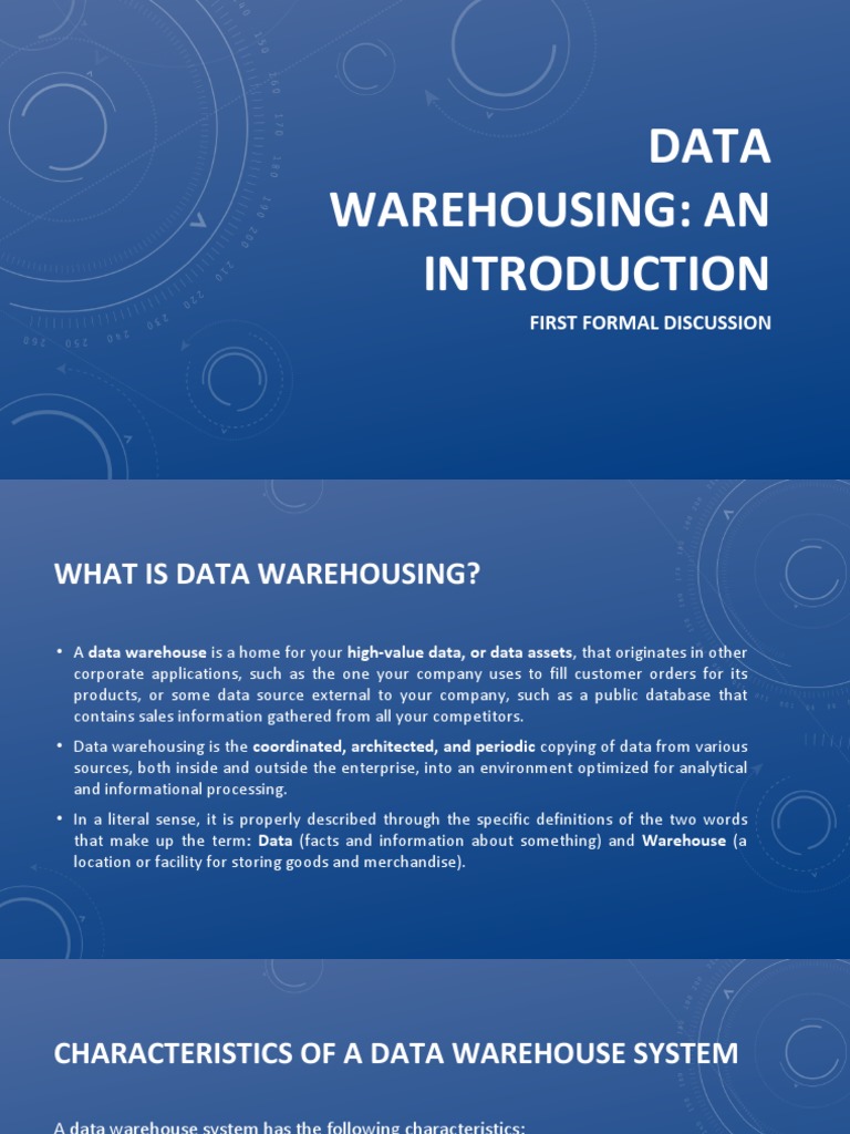 Data Warehousing, An Introduction | PDF | Data Warehouse | Warehouse