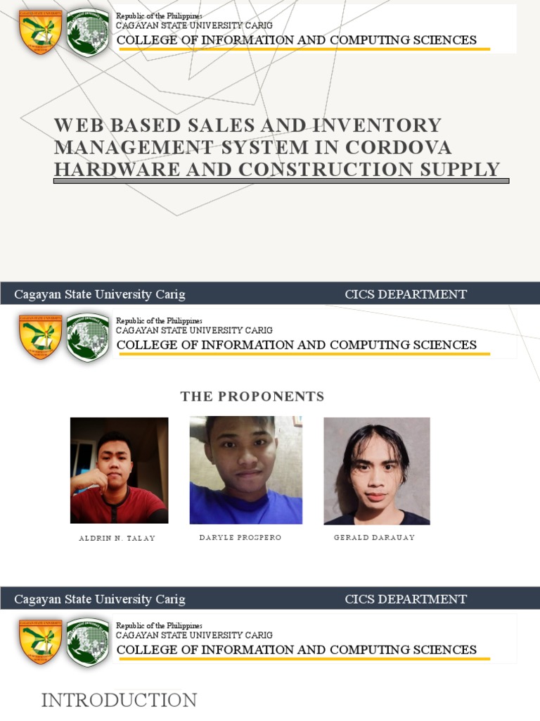 Web Based Sales and Inventory Management System in Cordova Hardware and Construction Supply ...