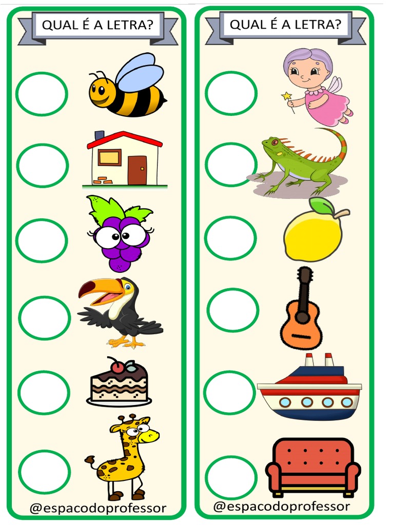 Qual É A Letra Com Desenhos | PDF