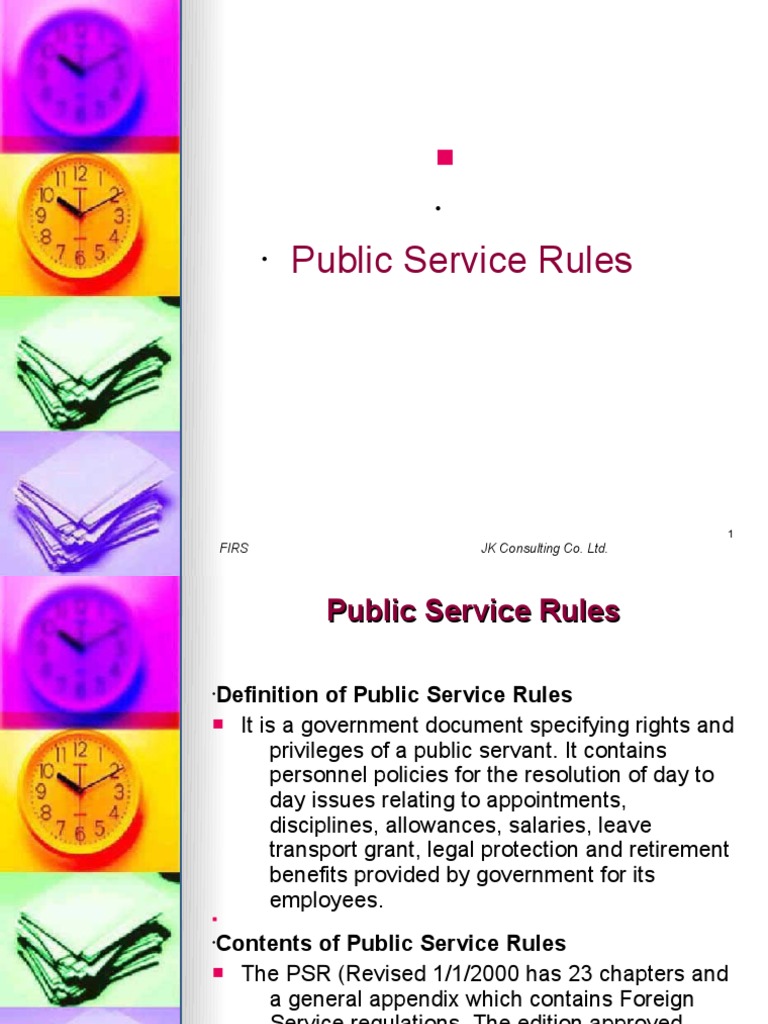 Public Service Rules | Memorandum | Civil Service