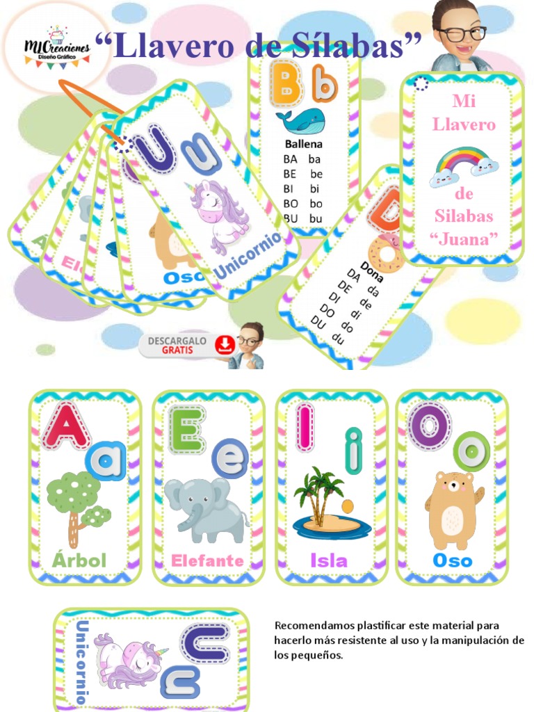 Llavero de Sílabas para Imprimir | PDF