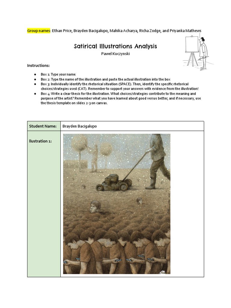 Satirical Illustrations Analysis | PDF