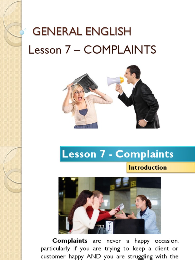 Lesson 7 Complaints | PDF | Empathy