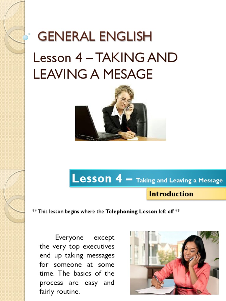 Taking and Leaving Messages Guide | PDF
