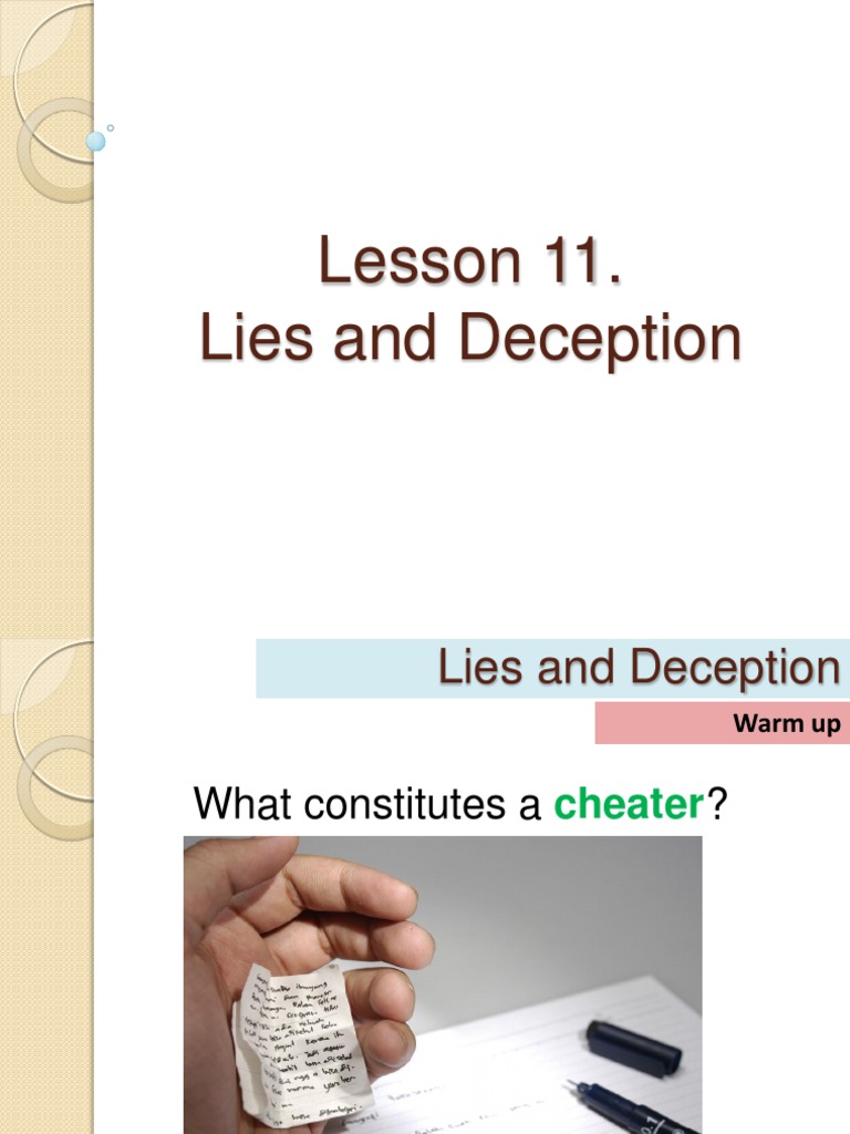 Lesson 11. Lies and Deception | PDF | Deception | Plagiarism