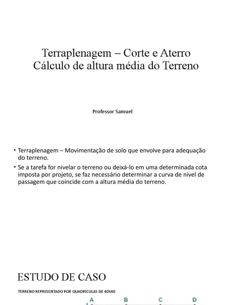 Aula Teórica 7 - Corte e Aterro | PDF