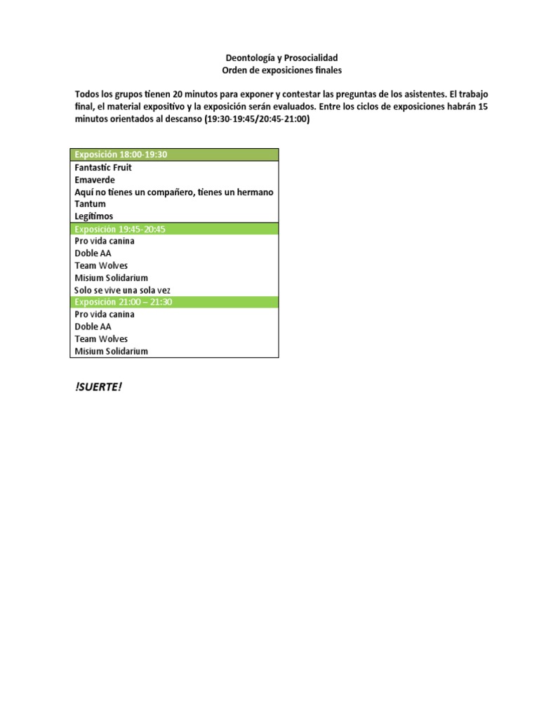 Lista de Exposiciones | PDF