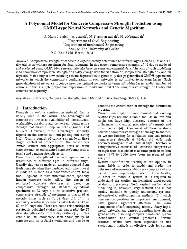 A Polynomial Model For Concrete Compressive Strength Prediction Using ...