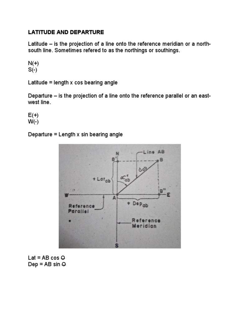 Latitude And Departure Pdf Latitude Surveying
