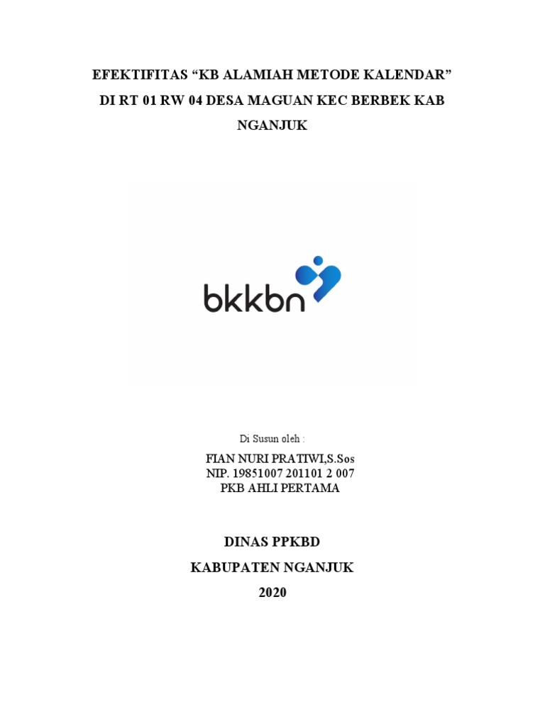 Efektifitas KB Metode Alamiah Di Desa Maguan Kecamatan Berbek | PDF