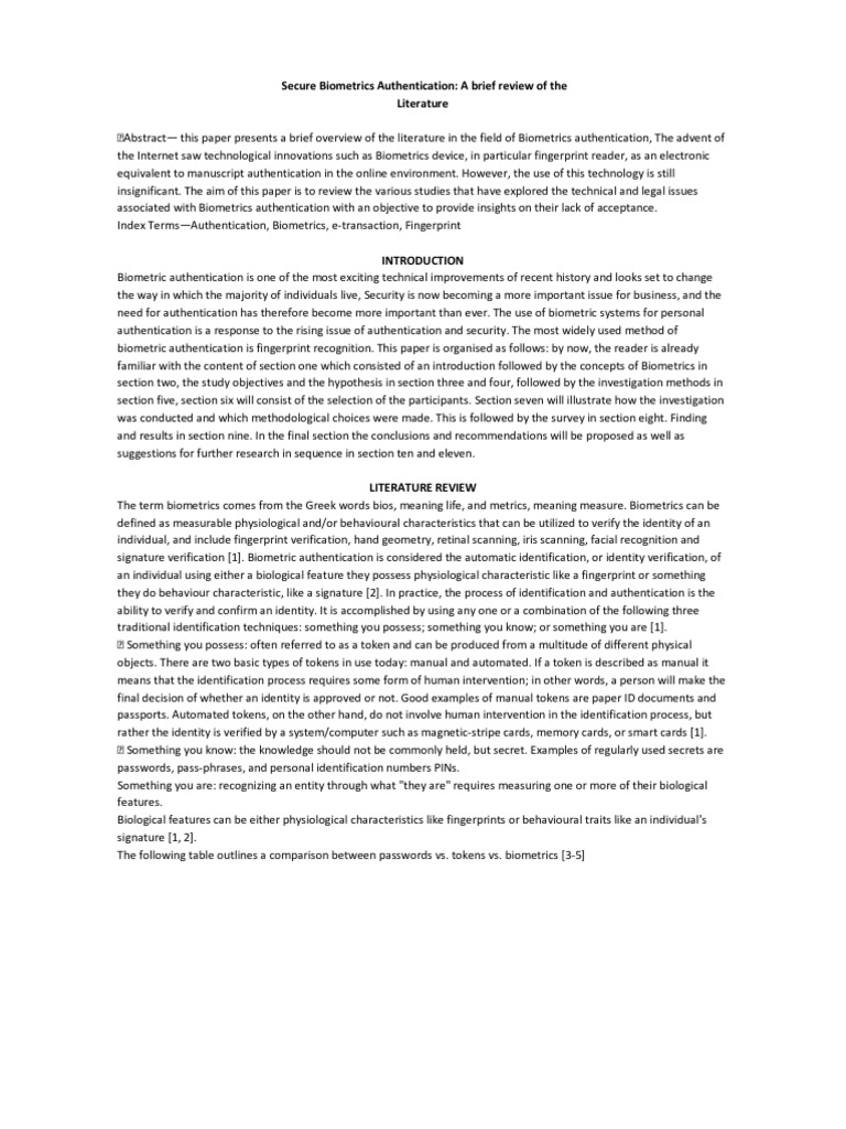 Secure Bio Metrics Authentication | PDF | Biometrics | Identity Document