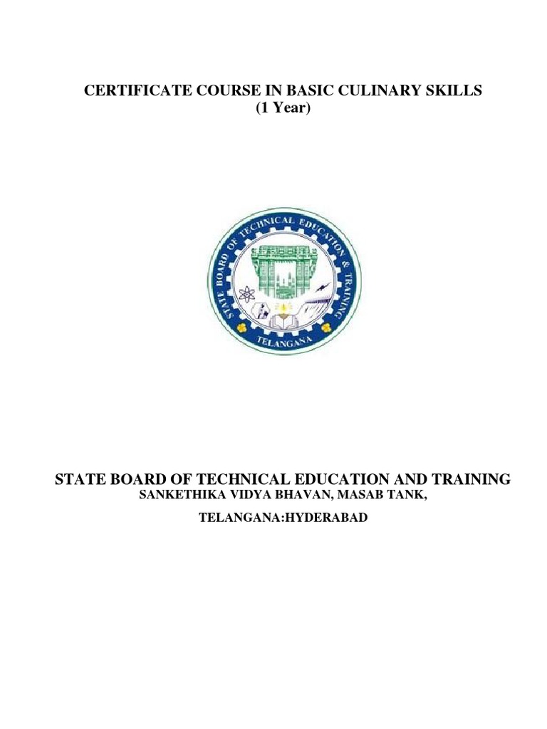 Basic Culinary Skills Certificate Course | PDF | Business