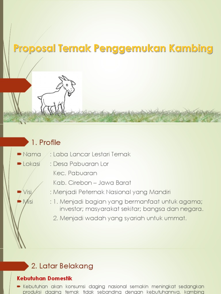 Proposal Ternak Penggemukan Kambing | PDF