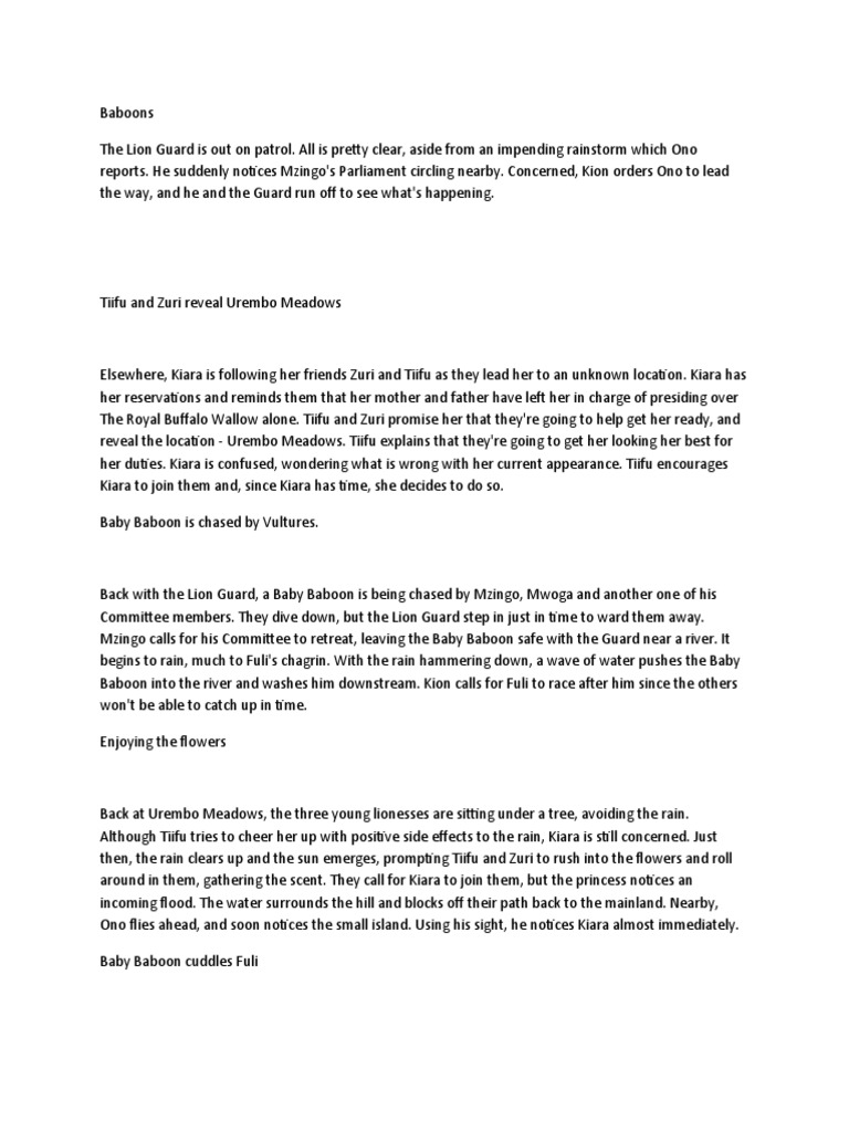 Lion Guard Story Book | PDF