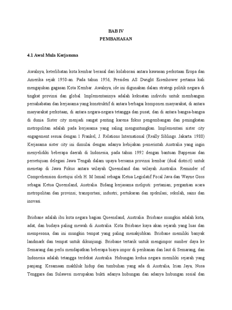 Pembahasan Sister City Semarang-Brisbane | PDF