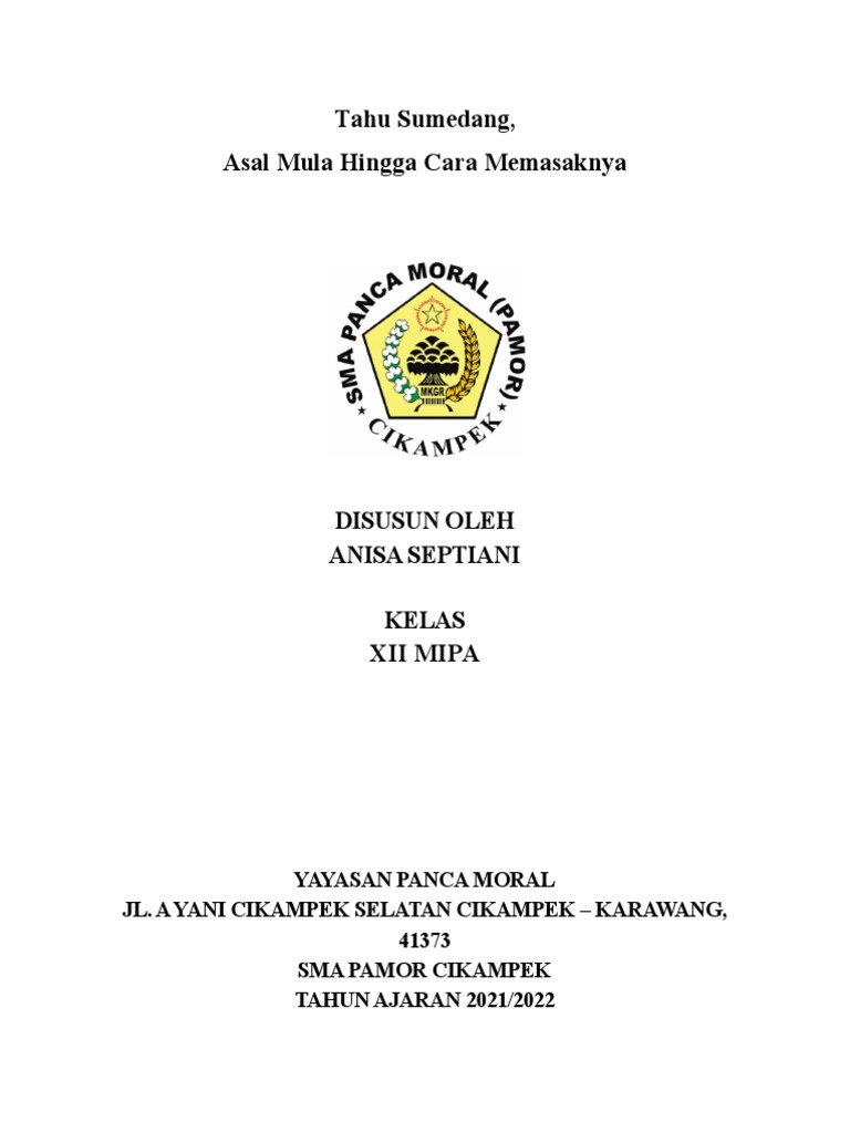 Sejarah dan Pembuatan Tahu Sumedang | PDF | Memasak, Makanan, & Anggur