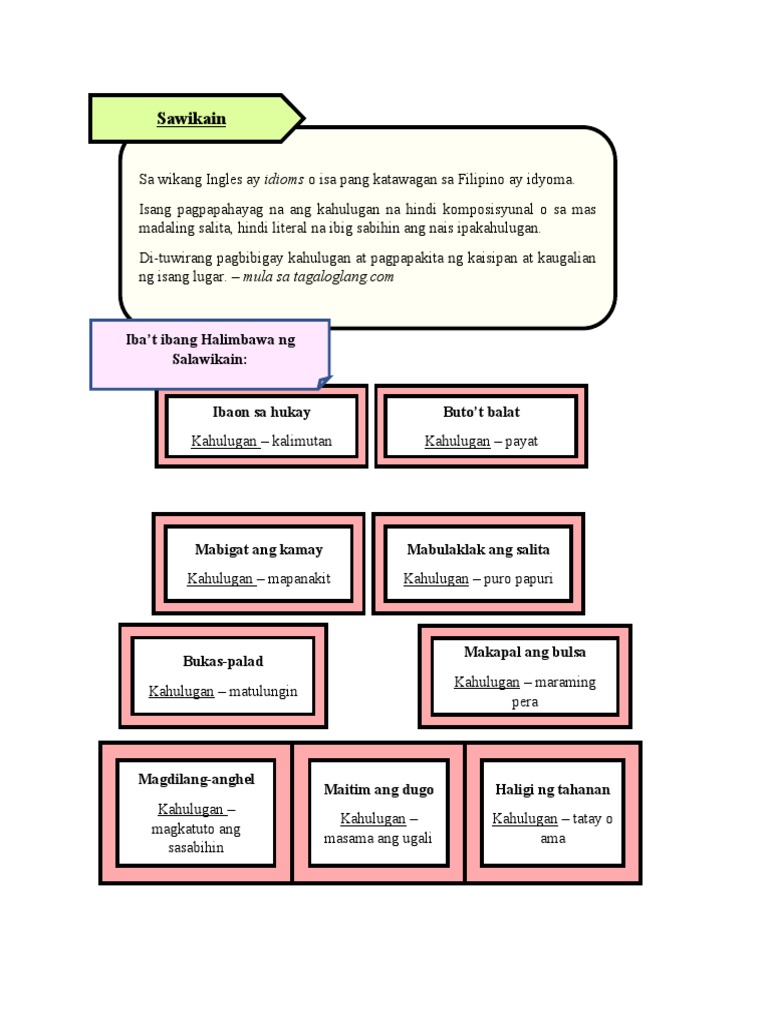 Sawikain, Salawikain, Bugtong at Kasabihan | PDF