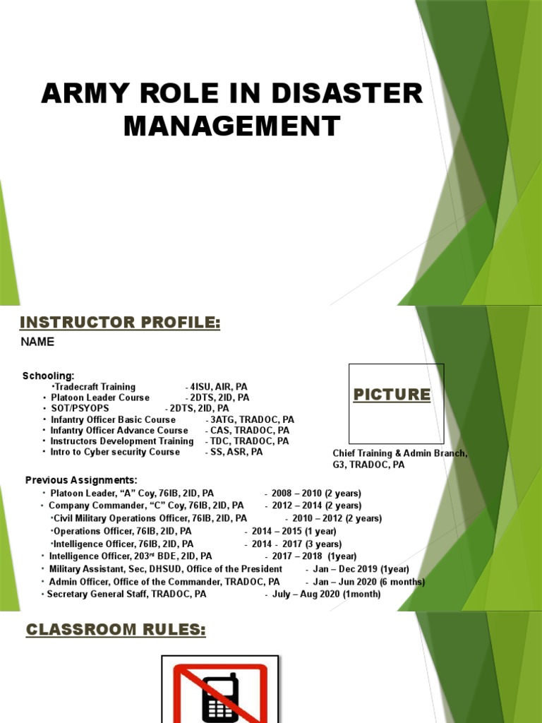 Army Role in Disaster Management | PDF | Hazards | Emergency Management