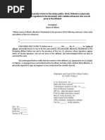 Sample Jurat for Affidavits | PDF | Affidavit | Notary Public