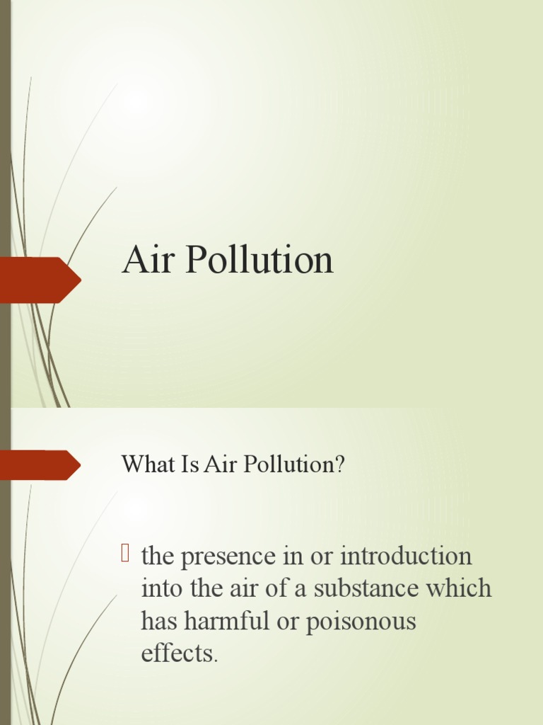 Lecture 1. Air Pollution - Classification | PDF