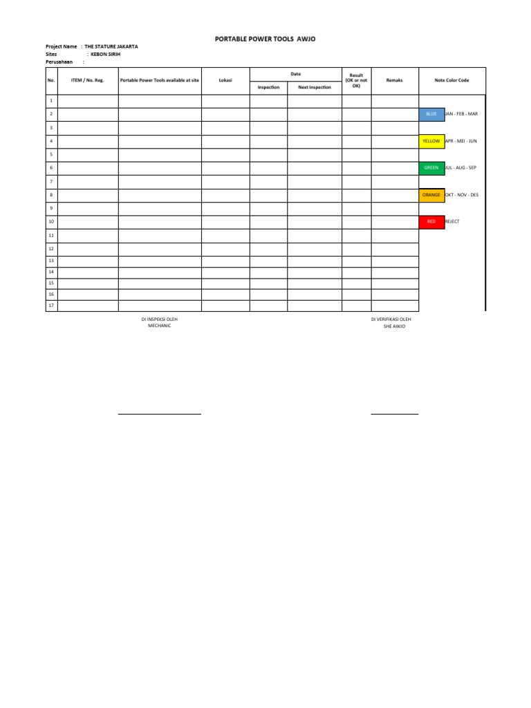 Form Register Safety Tagging | PDF