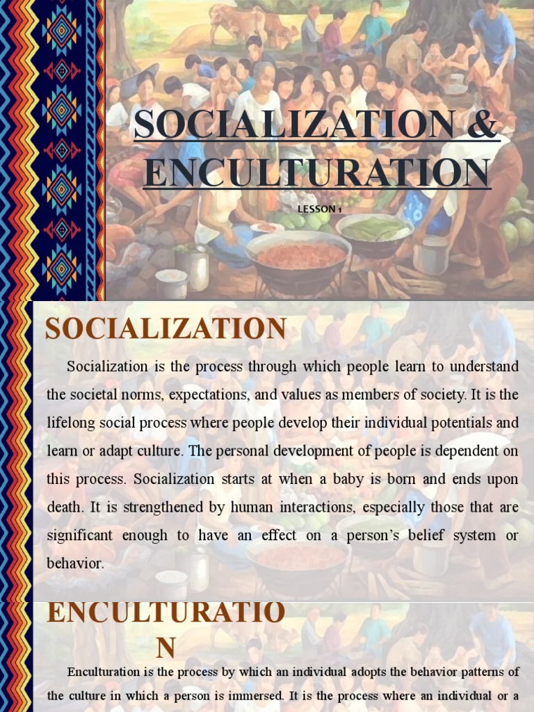 Socialization & Enculturation: Lesson 1 | Download Free PDF ...