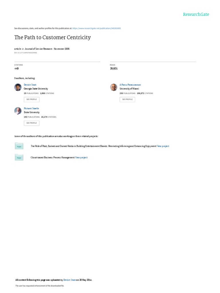 The Path To Customer Centricity | PDF | Customer Relationship ...