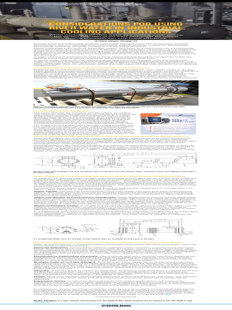 River Water in Cooling HE | PDF | Water | Heat Exchanger
