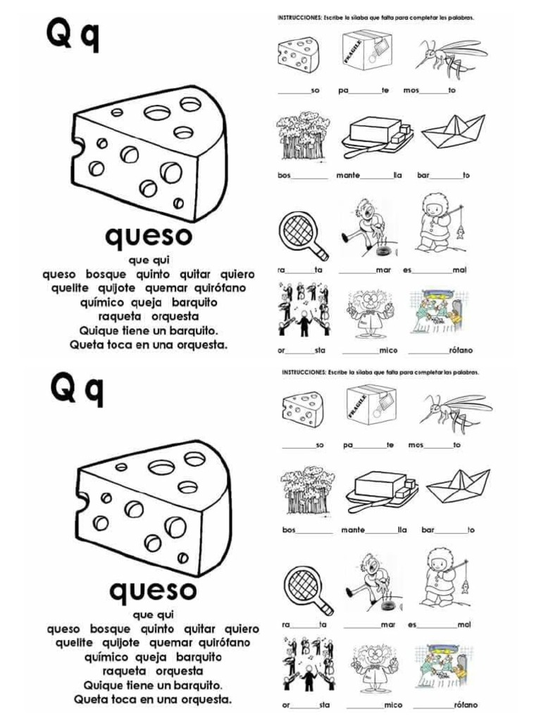 ACTIVIDADES CON LA LETRA Q-Q | PDF