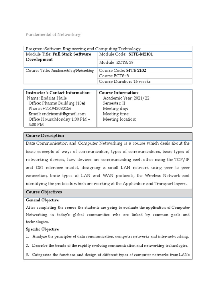 Fundamental of Networking | PDF | Computer Network | Internet Protocols