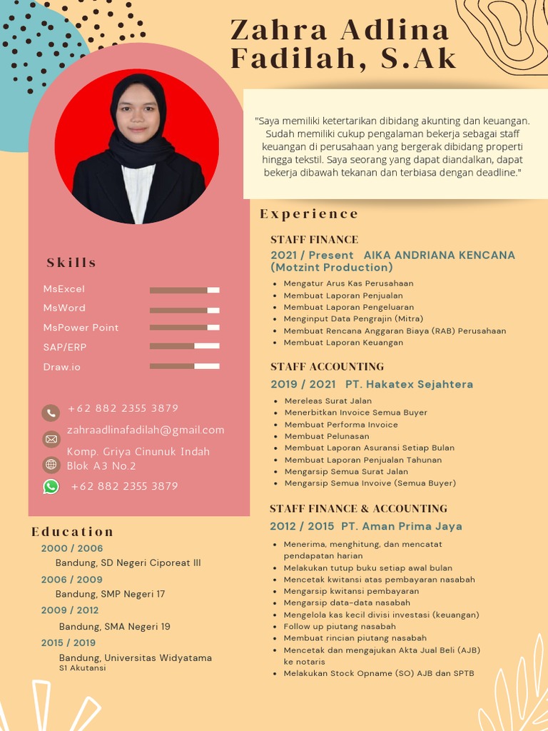 CV Zahra Adlina Fadilah | PDF