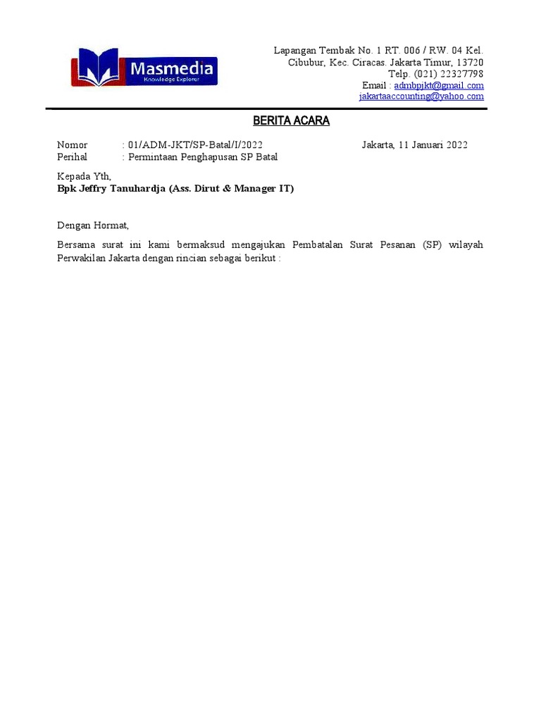 Ba Hapus SP 2022 - 01 | PDF