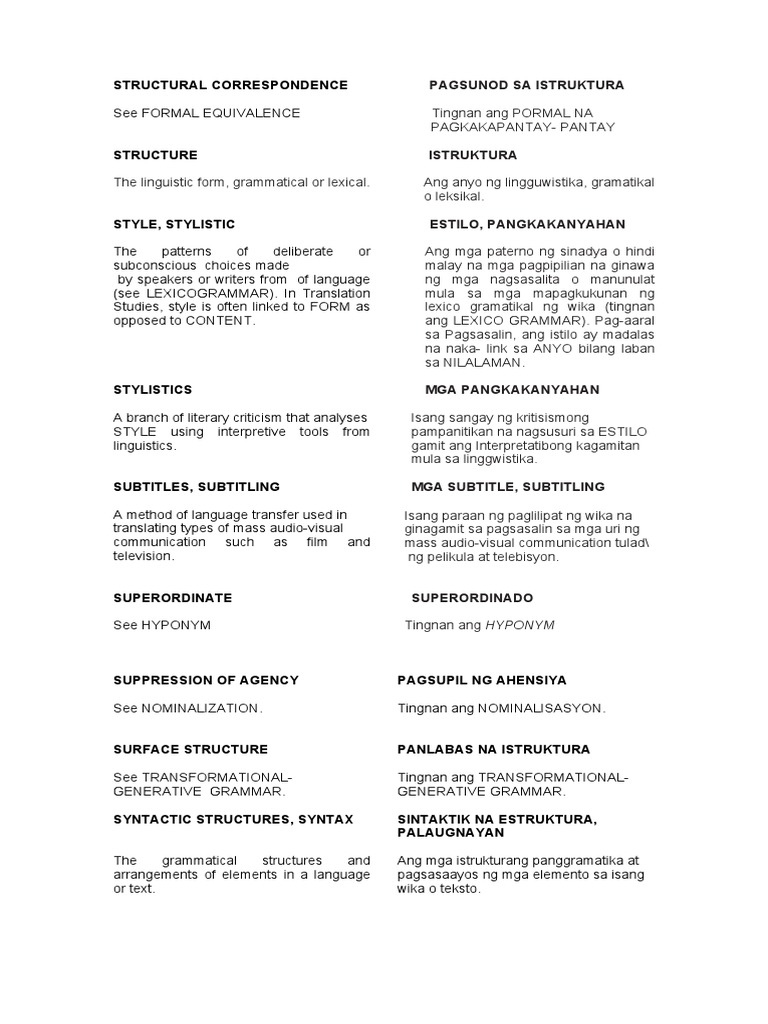 Pinal Na Pagsasalin 2 | PDF