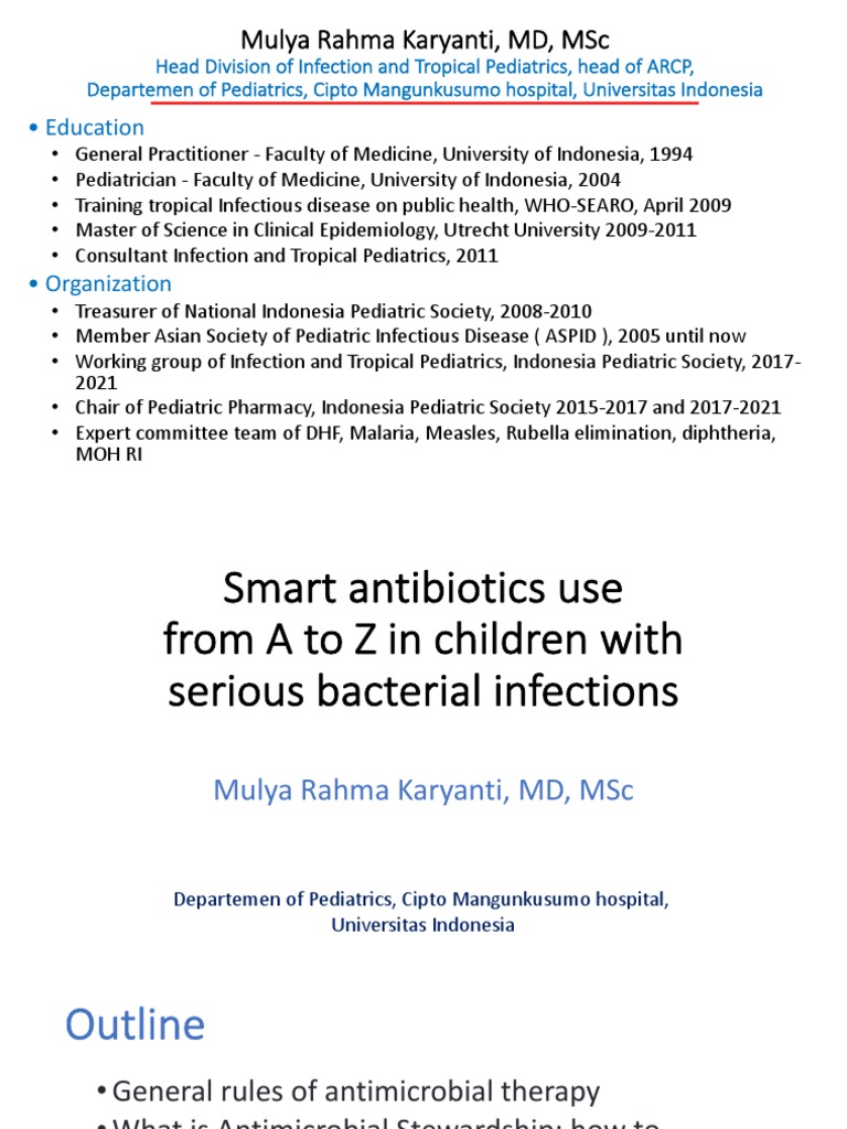 Smart antibiotic use in children with serious bacterial infections ...