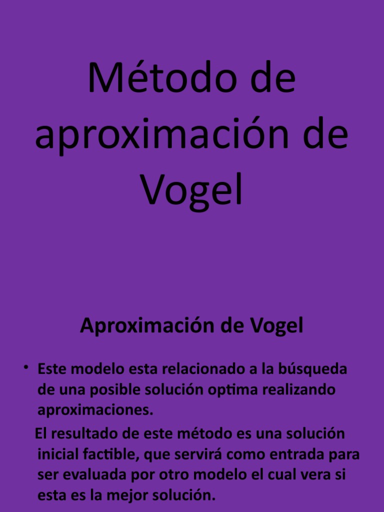 Método de aproximación de Vogel
