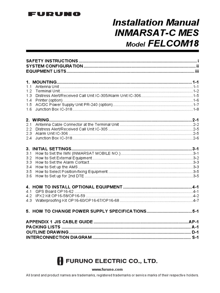 Felcom 18 Installation Manual | PDF