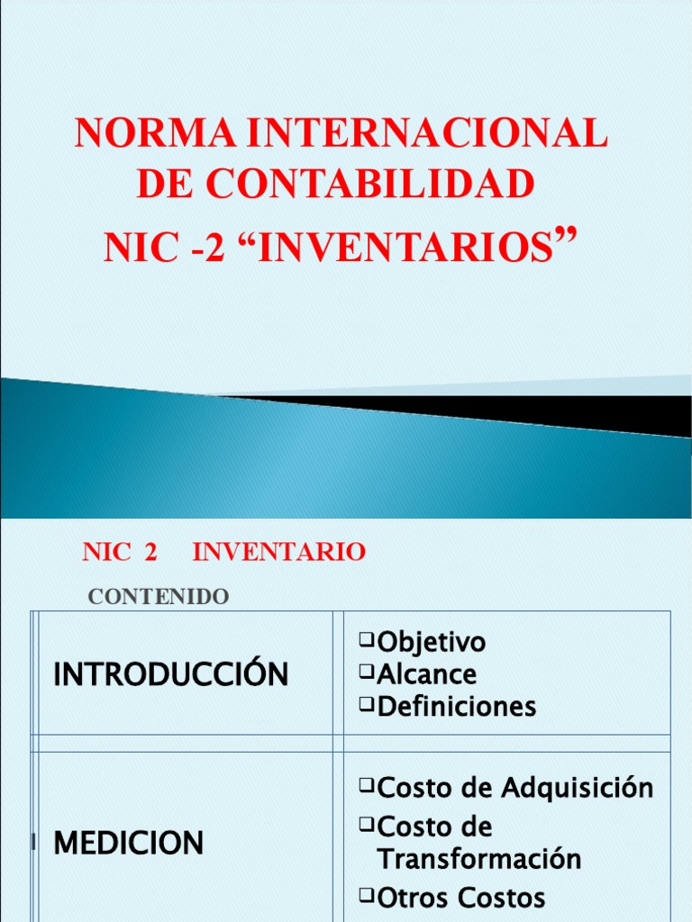 Diapositivas Definitivas Nic 02 | PDF | Costo | Inventario