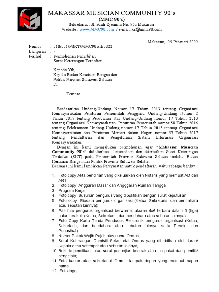 Surat Permohonan SKT | PDF