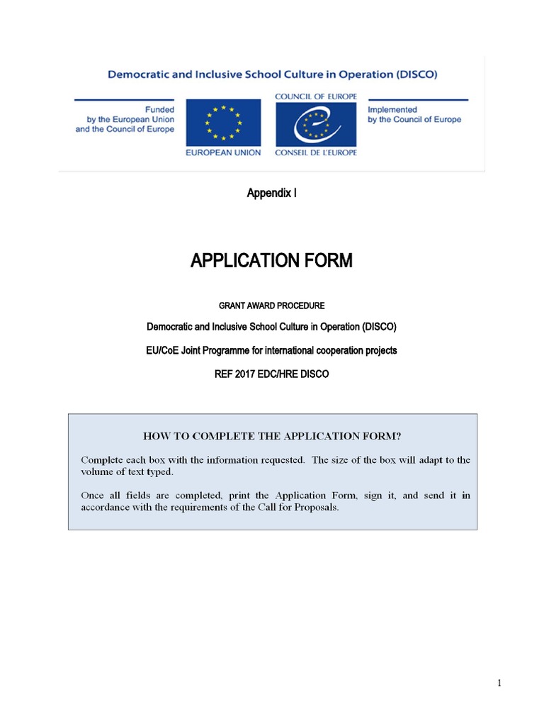 Appendix 1 - Application Form - Final | PDF