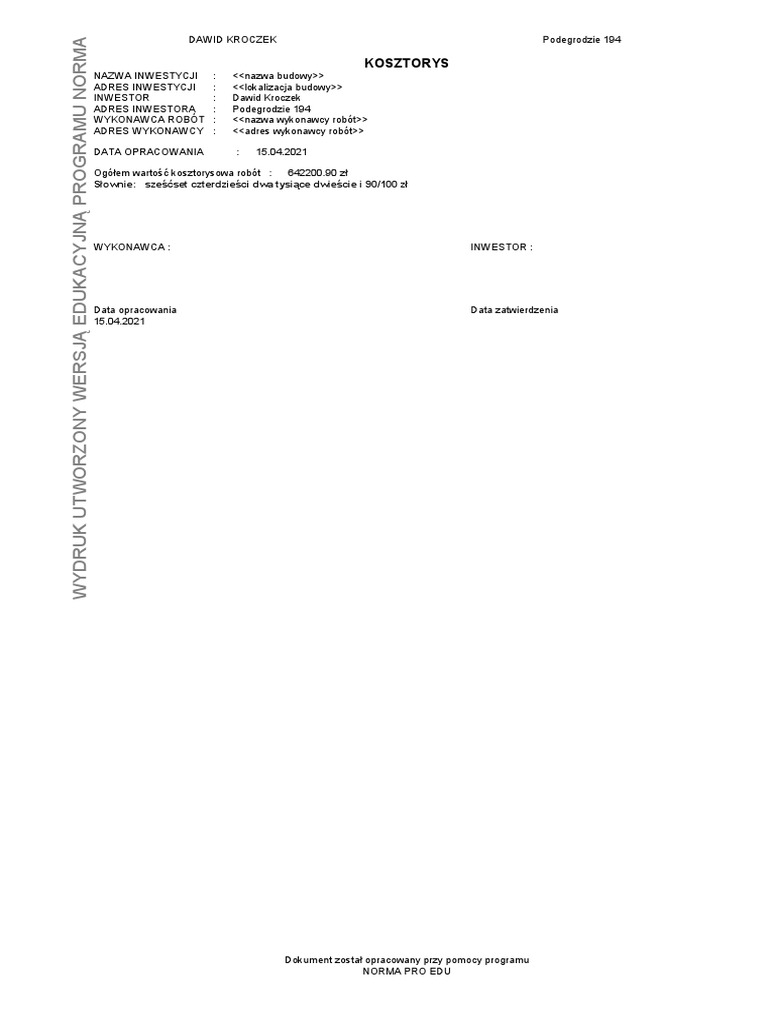 Kosztoryyss OPB | PDF