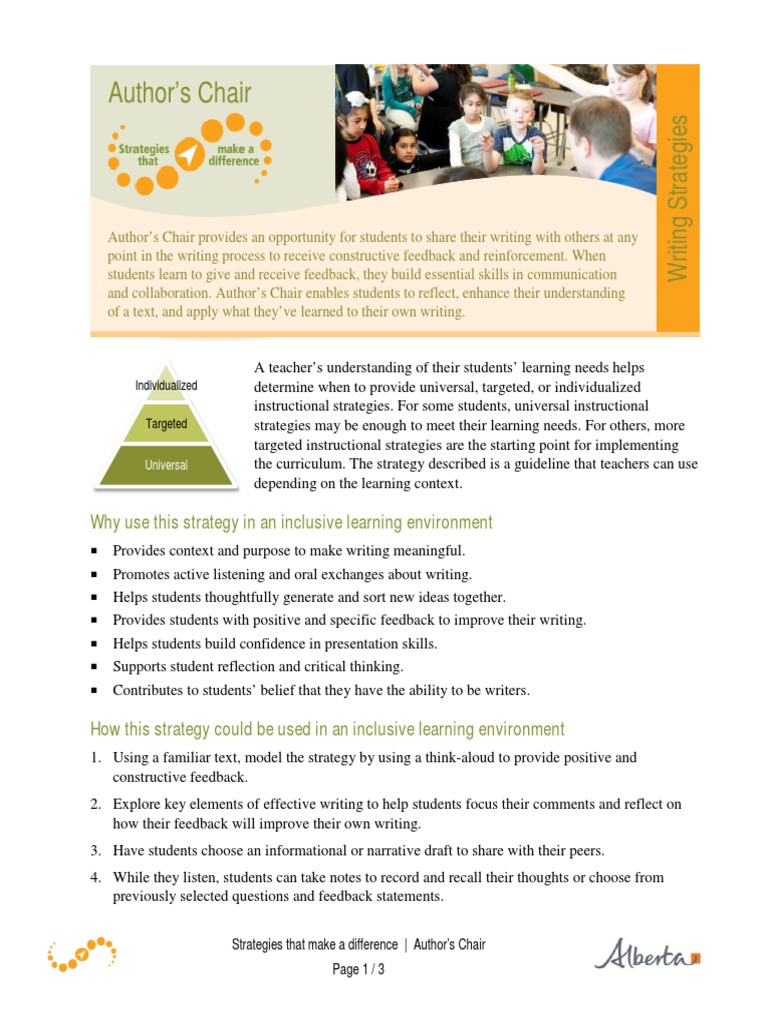 Author's Chair: Why Use This Strategy in An Inclusive Learning ...