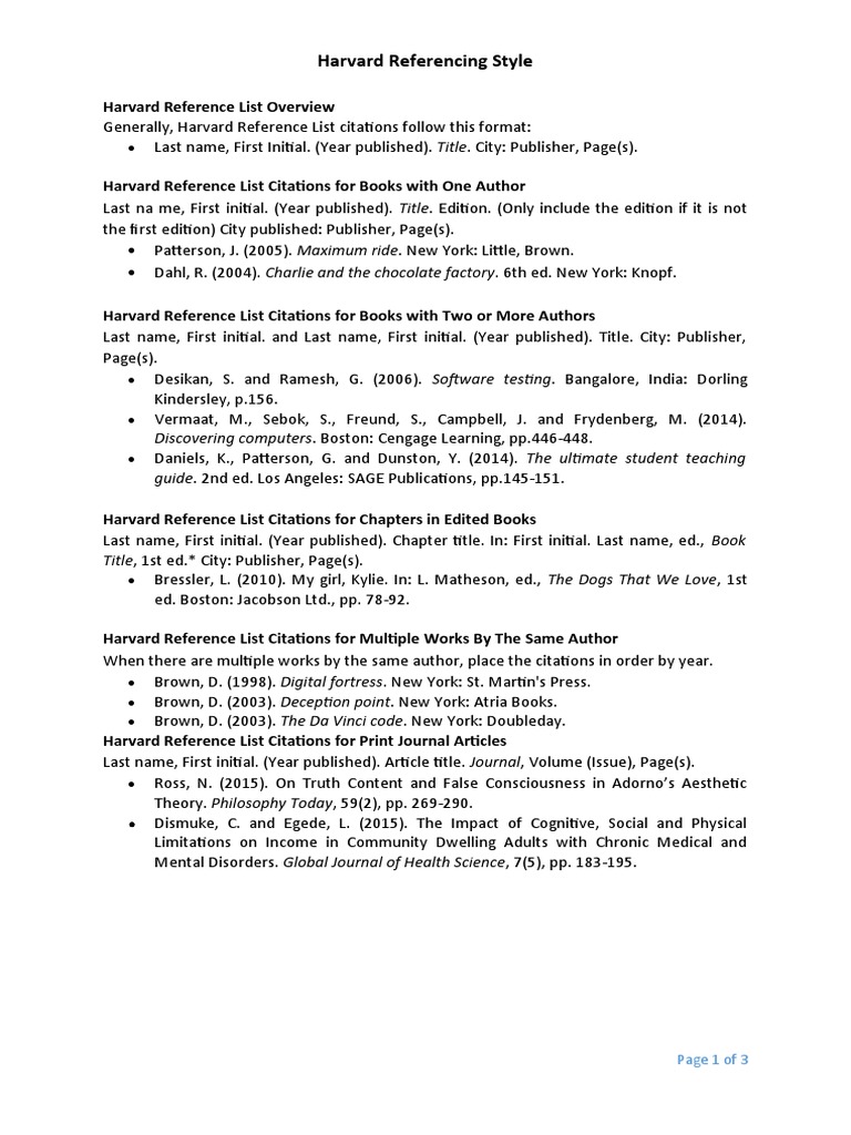 Harvard Referencing Style | PDF | Thesis